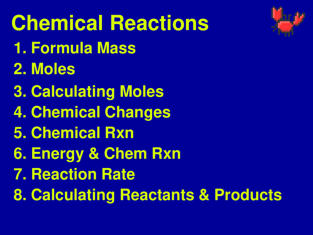 Notes on Formula Mass, Chemical Changes, Energy and Chemical Reactions ...