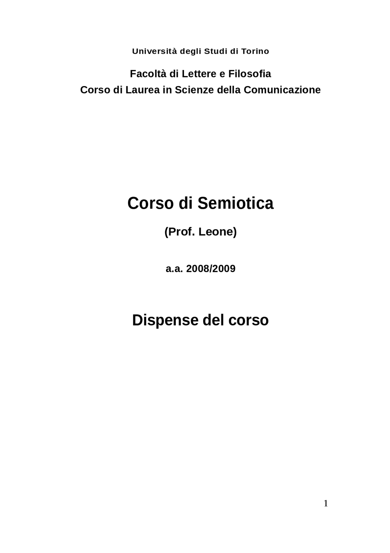 Dispense Di Semiotica Dispense Di Semiotica Docsity