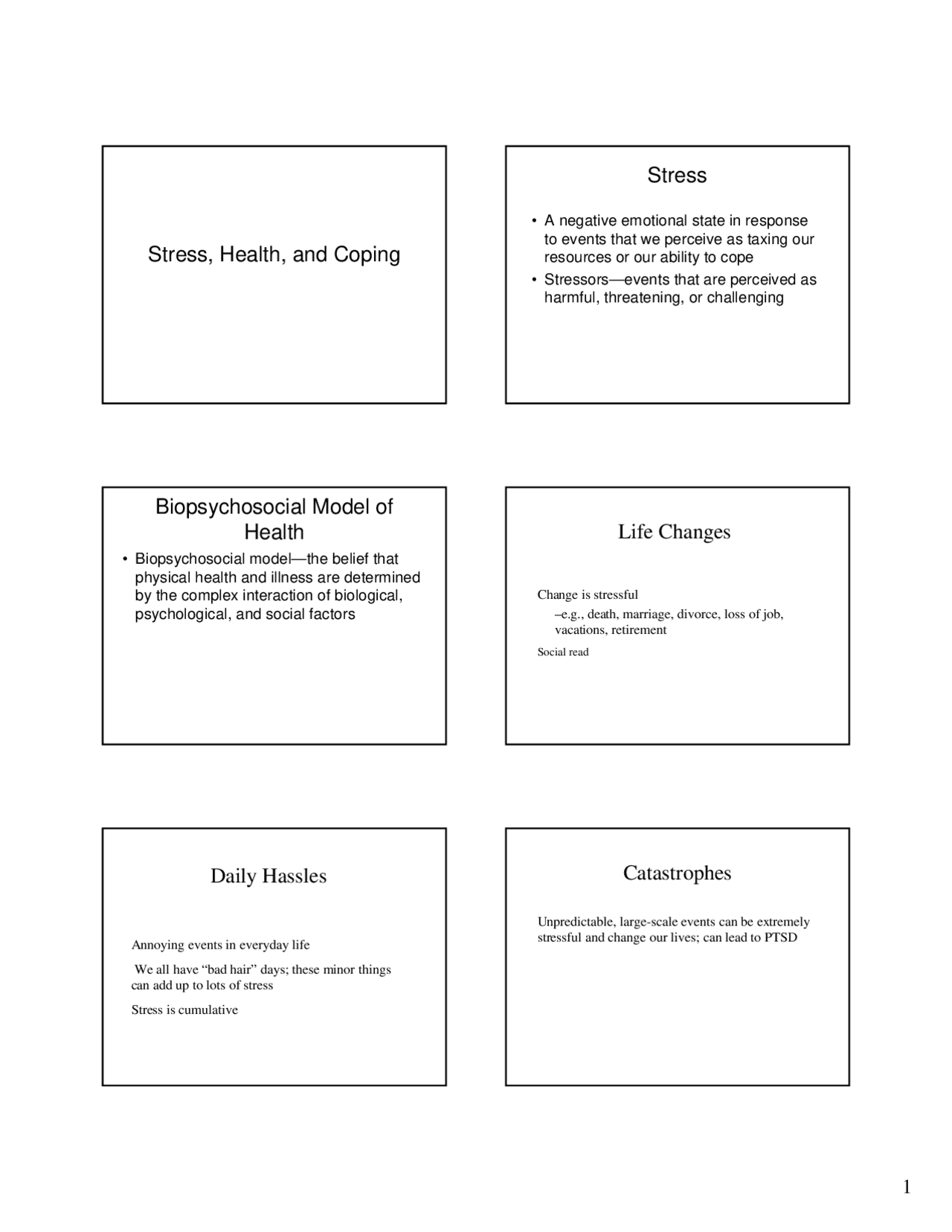 Stress Health And Coping Lecture Slides Psy 1010 Docsity