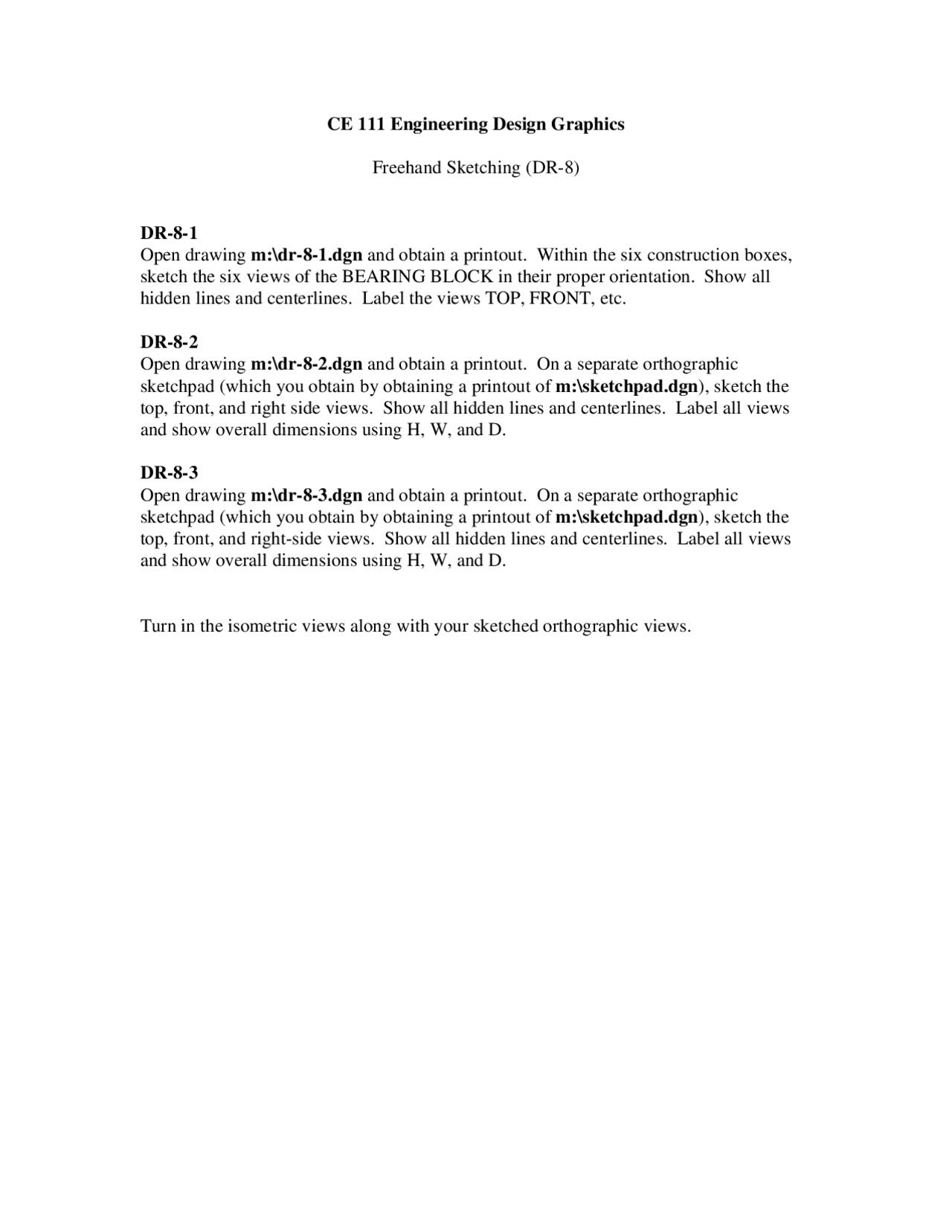 Freehand Sketching Engineering Design Graphics Ce 111 Docsity