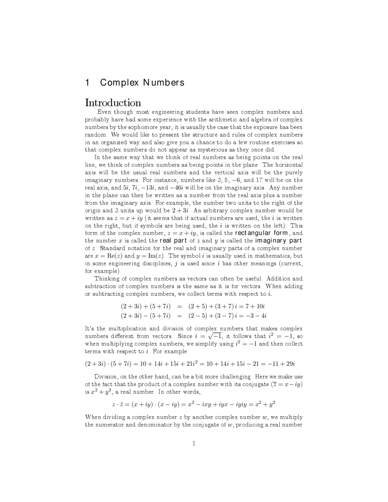 Introduction to Complex Numbers - Lecture Notes | MA 221 | Study notes ...