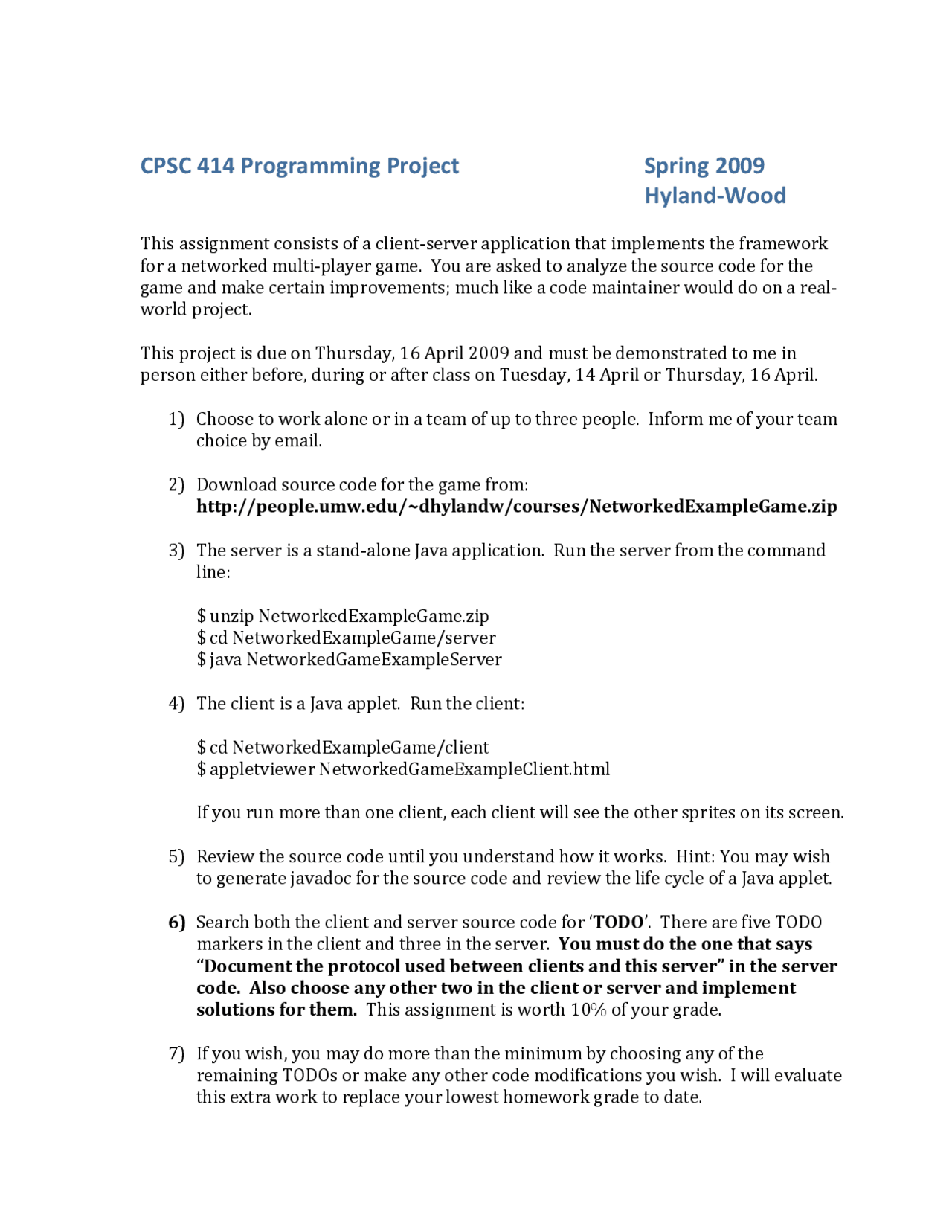 Client Server Applications Programming Project Cpsc 414 Docsity