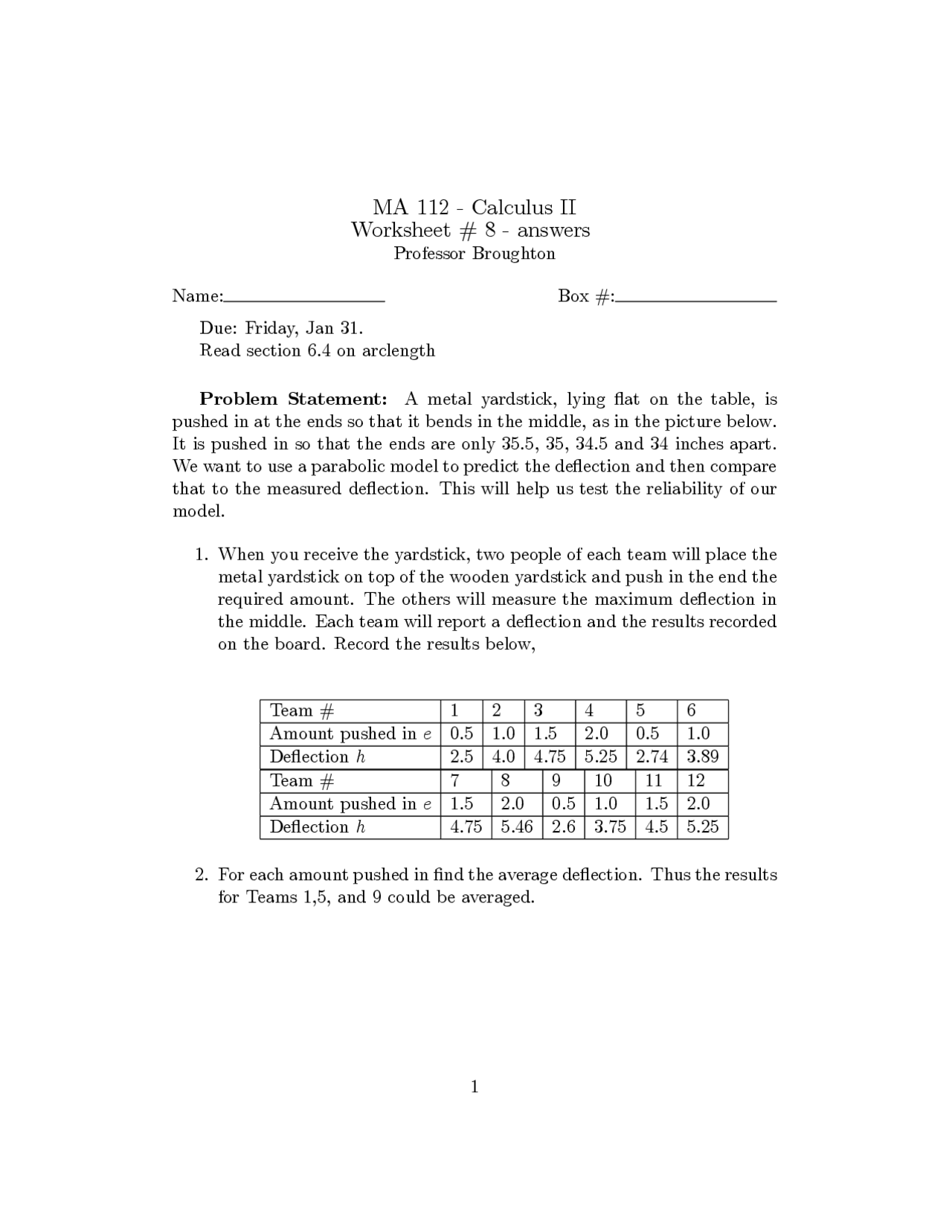 Homework 5 Questions on Calculus II with Solutions | MA 112 - Docsity