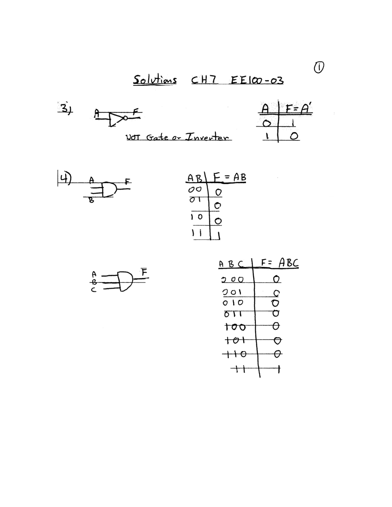 Assignment 7 Logic Gates Solution Ee 100 Docsity