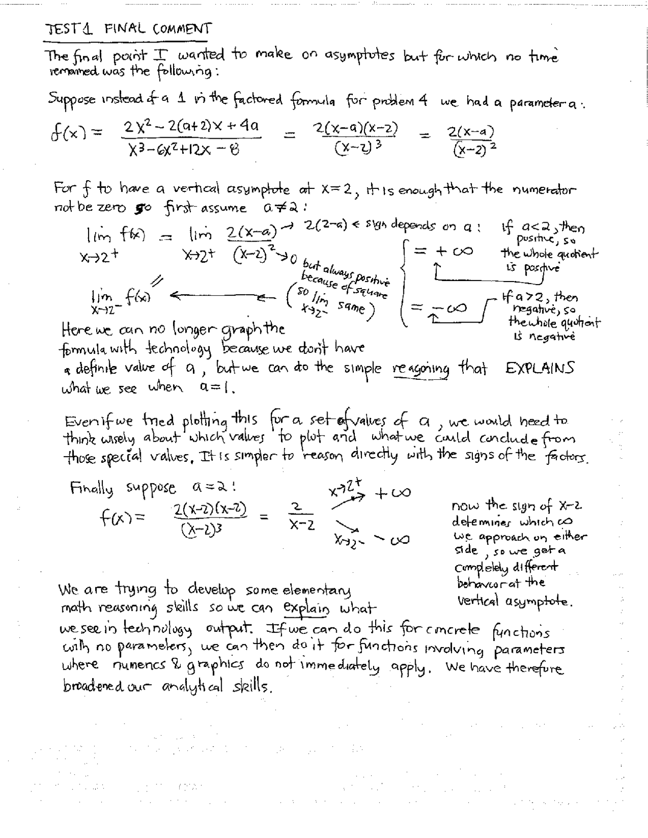 Test 1 Final Comment - Calculus I | MAT 1500 | Study notes Calculus ...