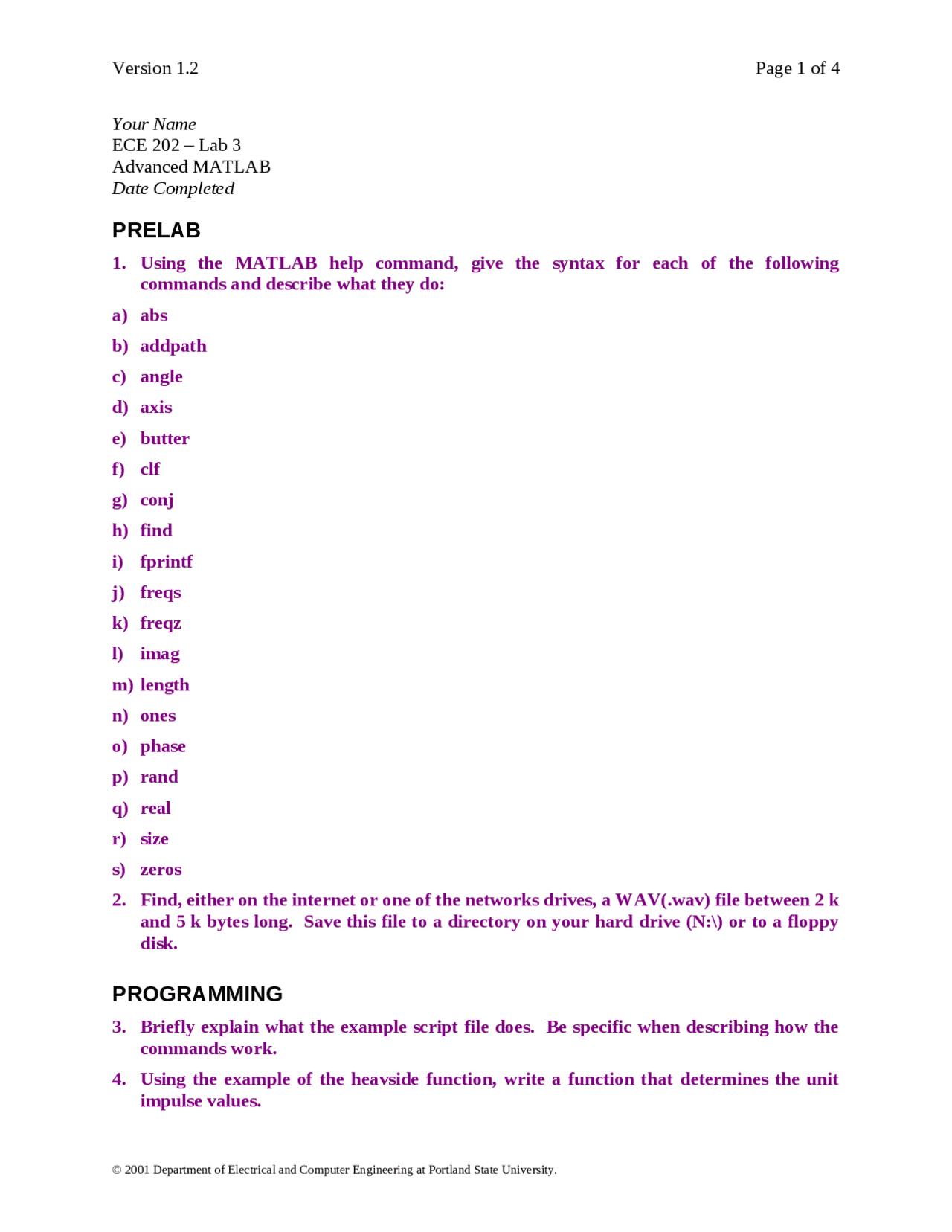 Laboratory Report 3 On Electrical Engineering Lab Ii Ece 202 Docsity