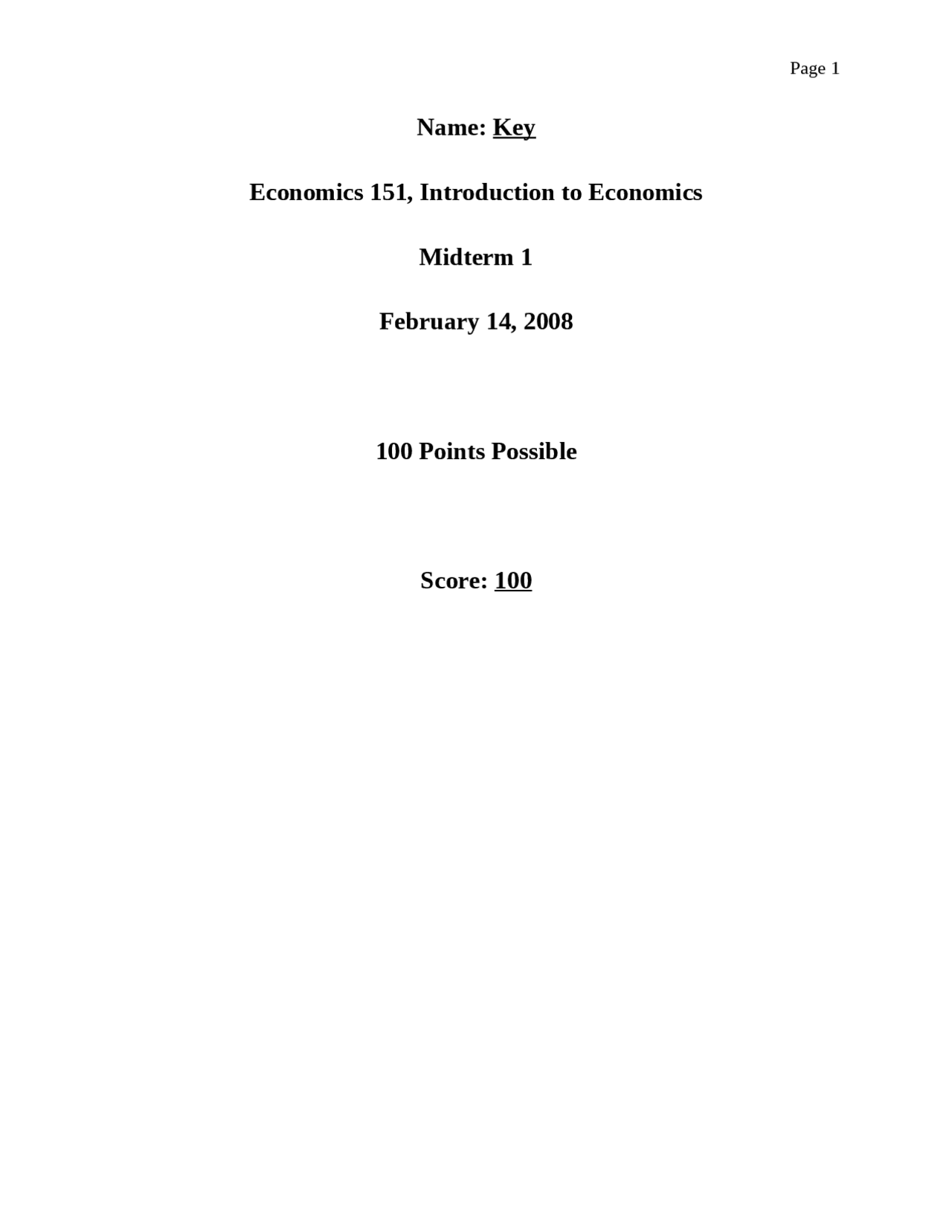 14 Solved Multiple Questions on Economics | ECON 151 | Exams Economics ...