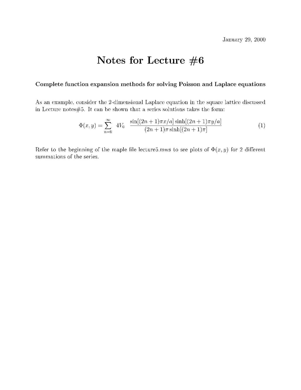 Question On Poisson And Laplace Equations Electromagnetism Phy 712