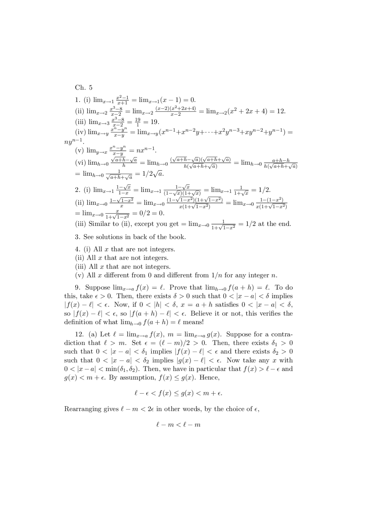 5 Solved Questions for Assignment 5 - Calculus with Theory I | MATH 261 ...