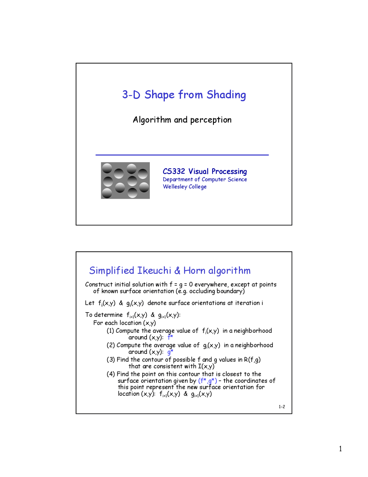 3d Shape From Shading Lecture Slides Cs 332 Docsity