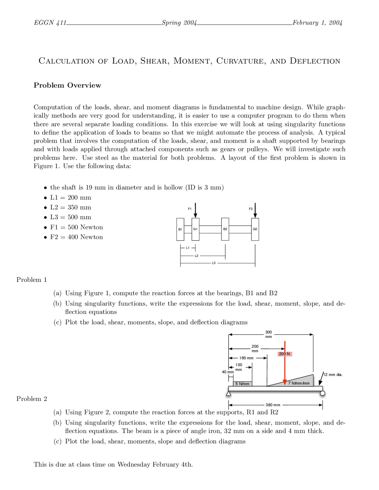 2 Questions For Machine Design Assignment Eggn 411 Docsity