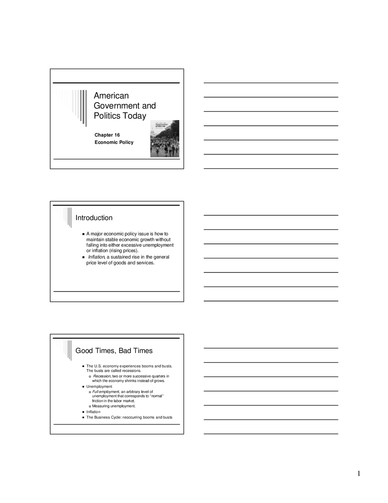 Introduction to Economy Theory - American Government | POLS 1101 - Docsity