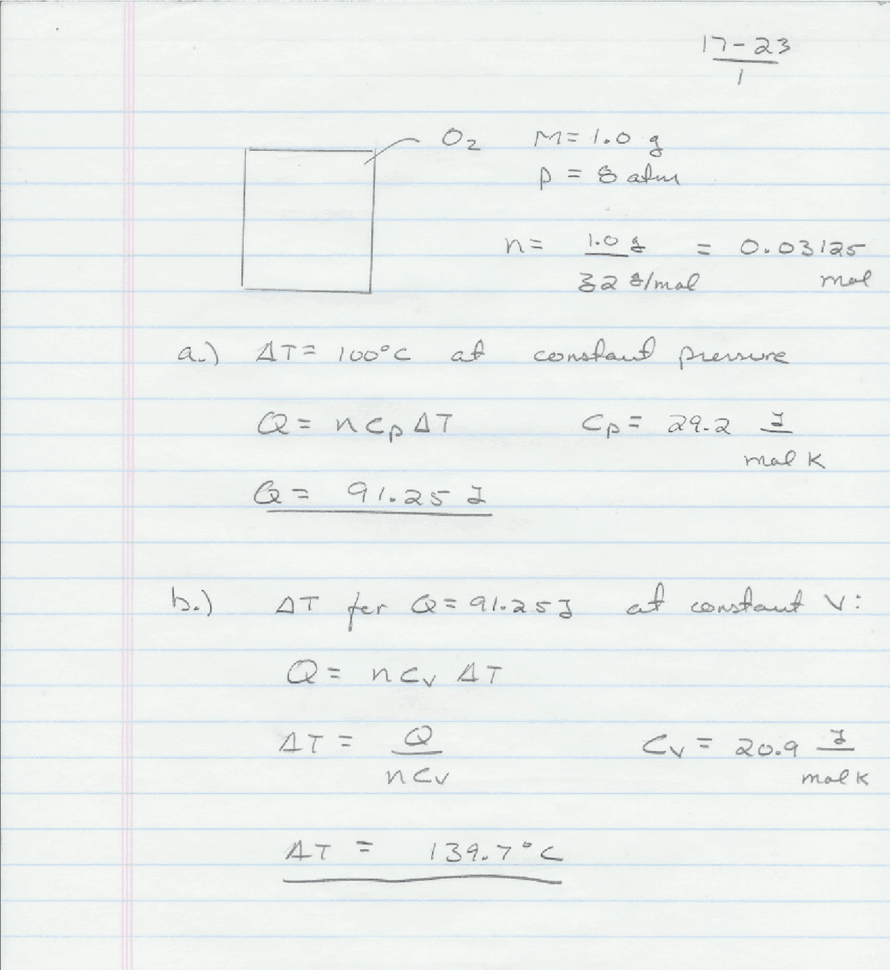 Solved Problems On The Constant Pressure Homework Phy 182 Docsity