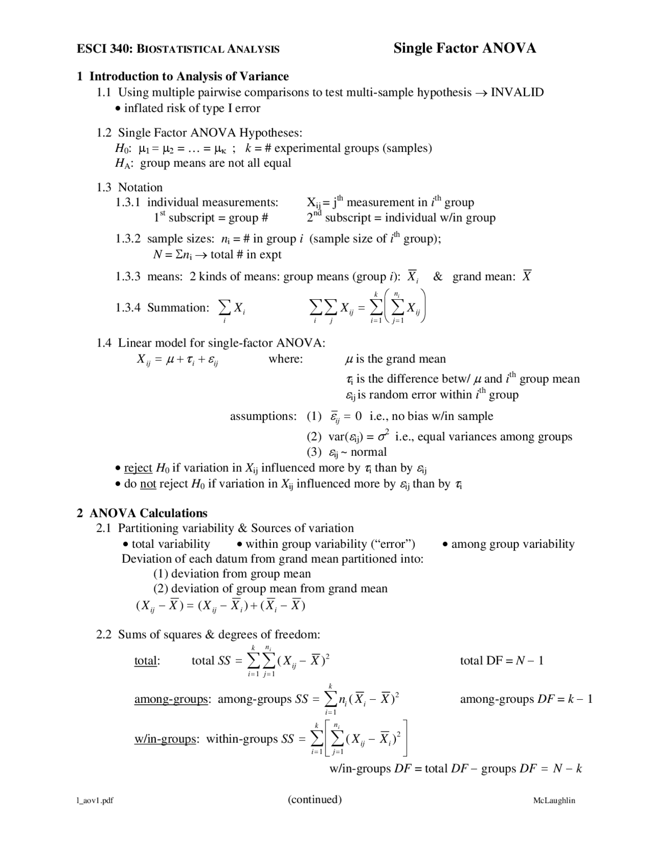 Solved Problems On Introduction To Analysis Of Variance Exam 3 Esci