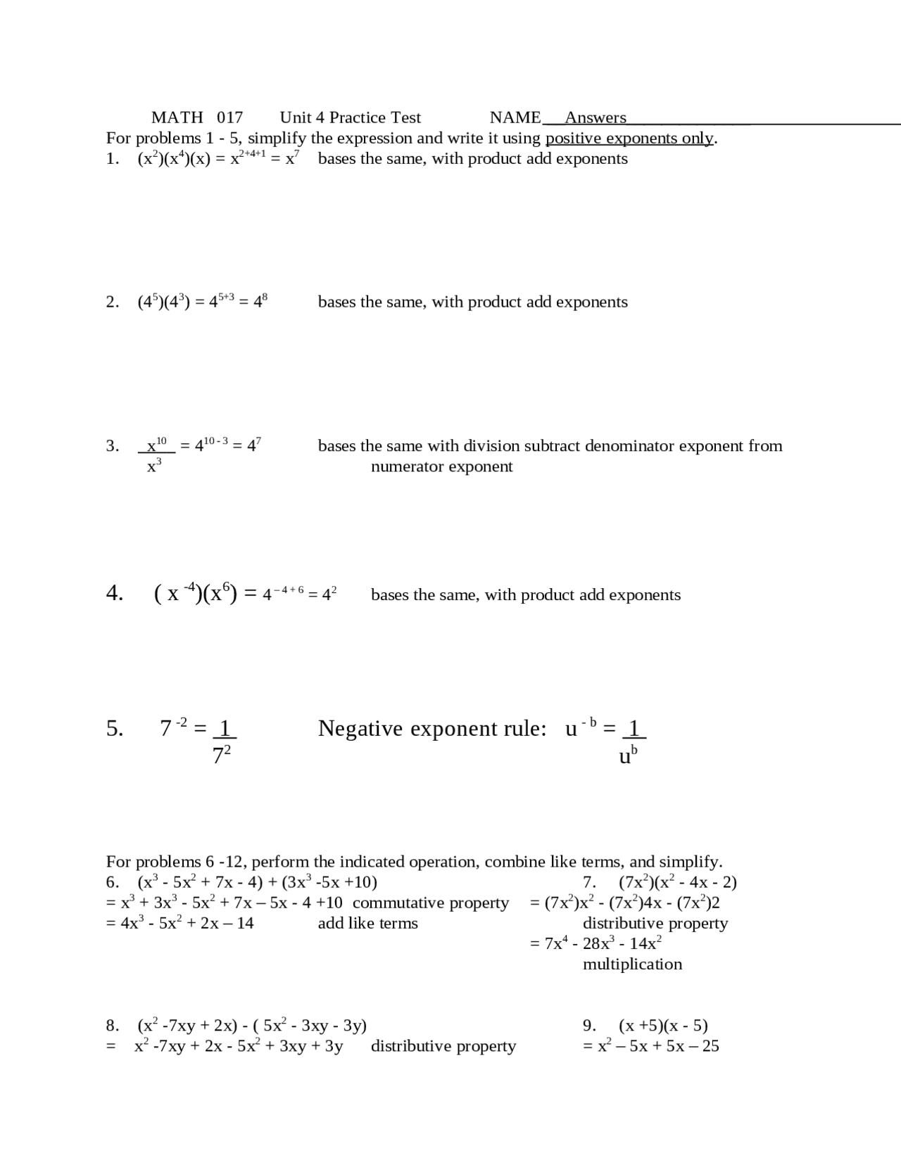 20 Questions with Solution of Elementary Algebra - Practice Test | MATH ...
