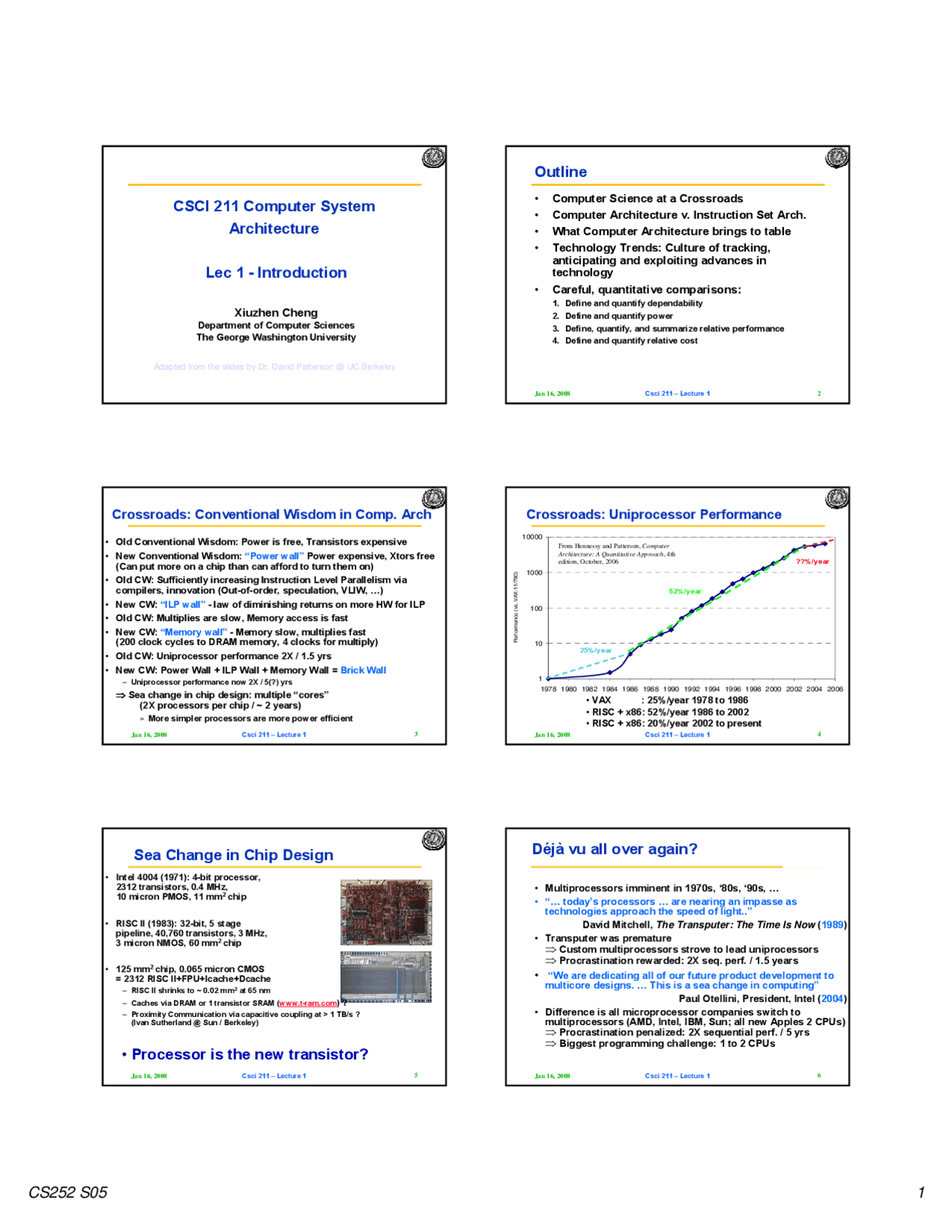 Lecture Slides on Introduction to Computer System Architecture | CSCI 211 - Docsity