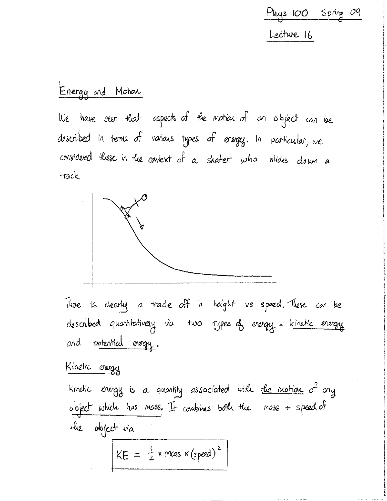 The Units of Energy and Motion in Physics | PHYS 100 - Docsity