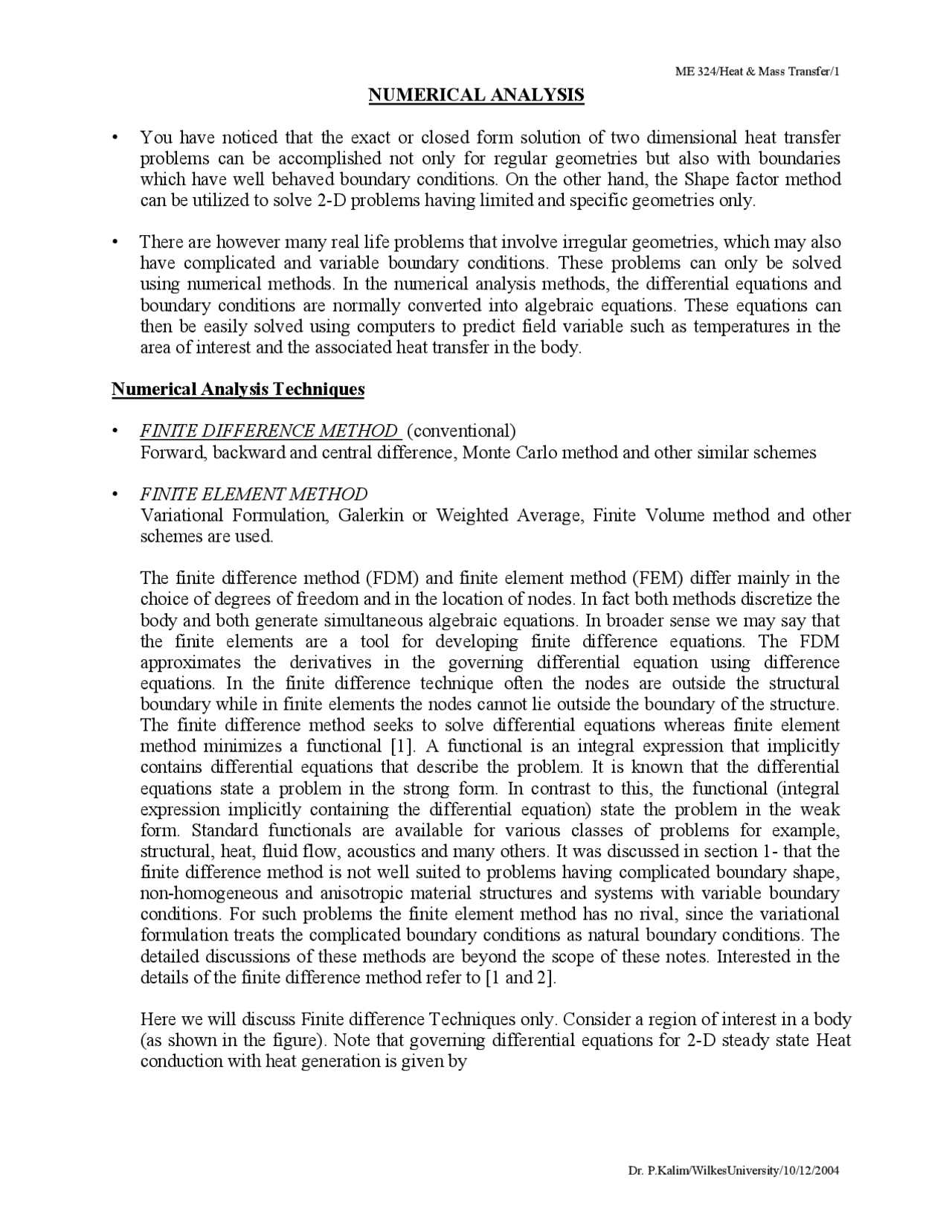 Numerical Analysis Lecture Notes Me 324 Docsity