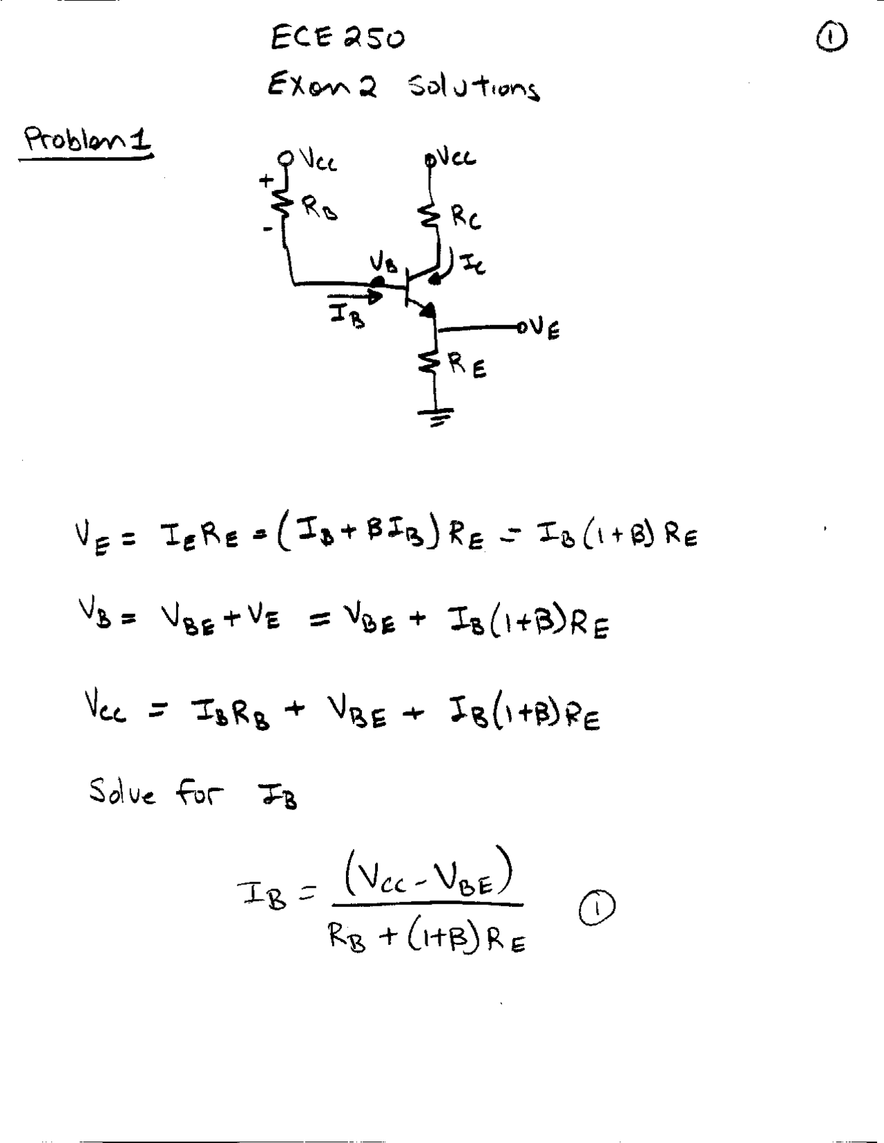 Resolution of Practice Exam 2 on Electronic Device Modeling | ECE 250 | Exams Electrical and ...