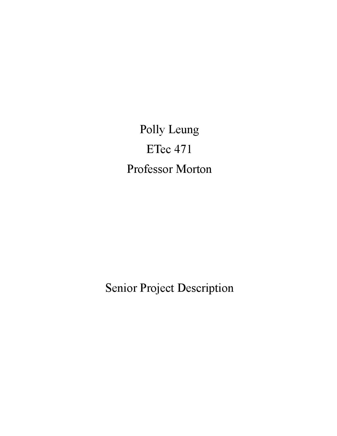 Polly Leung: Hardware Functional Description - Project Description ...