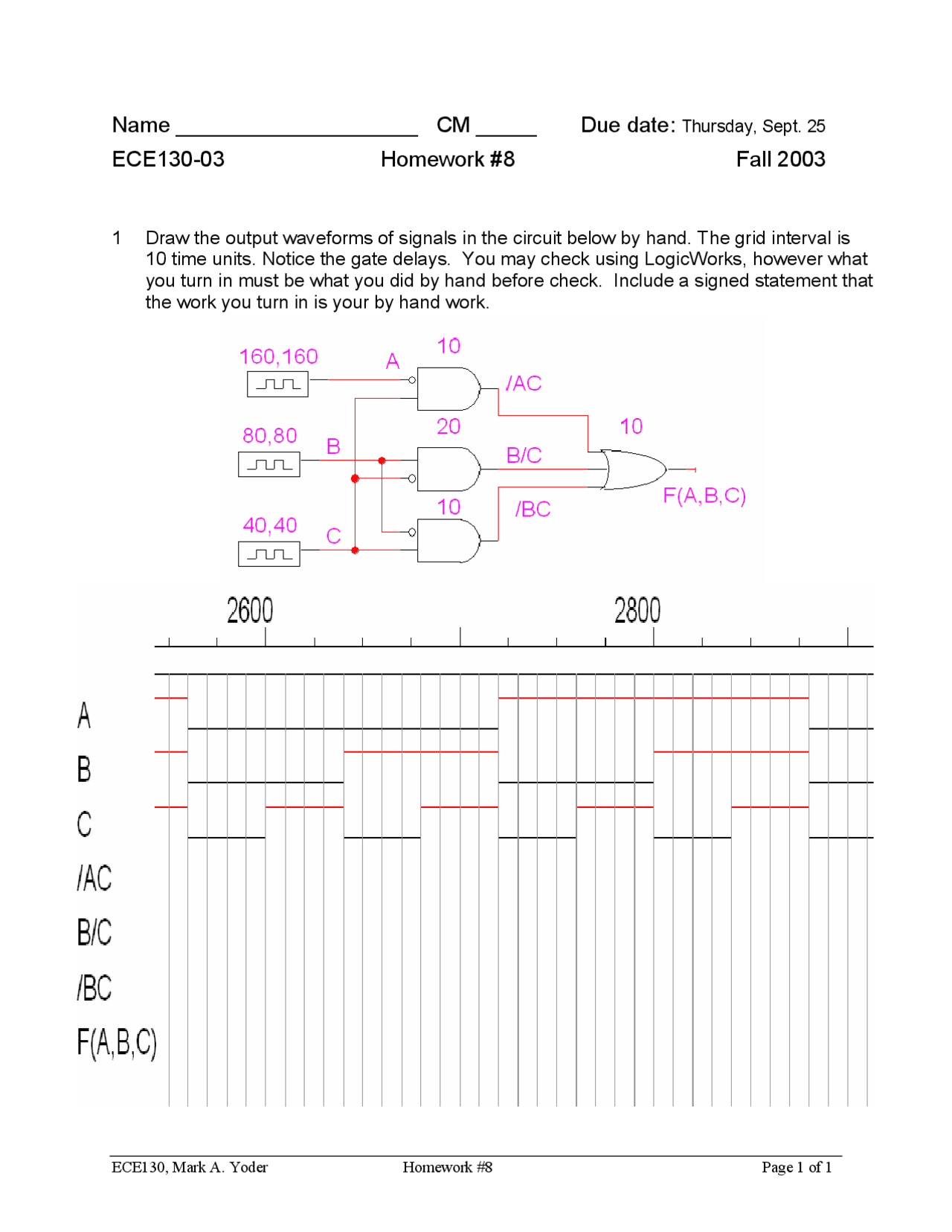 Solved Homework 8 Introduction To Logic Design Ece 130 Docsity