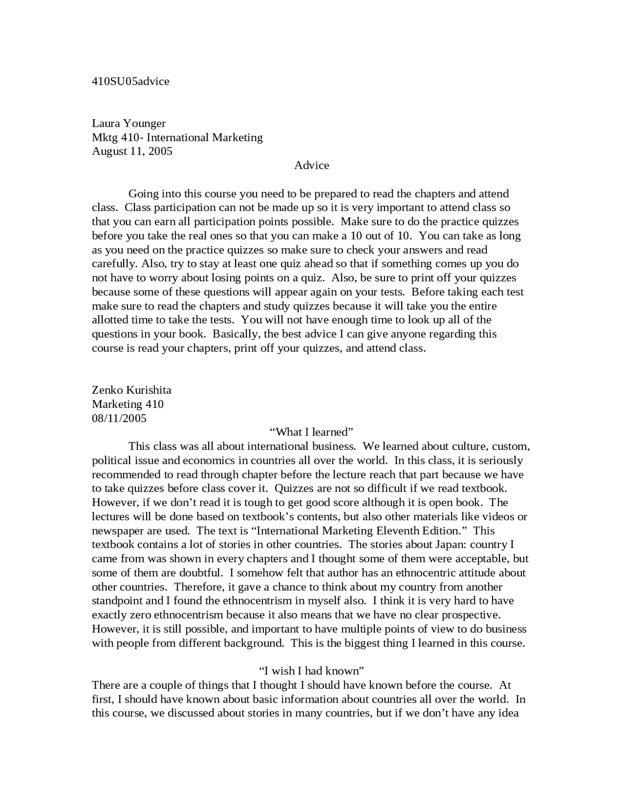 Lecture Notes International Marketing Mktg 410 Docsity 