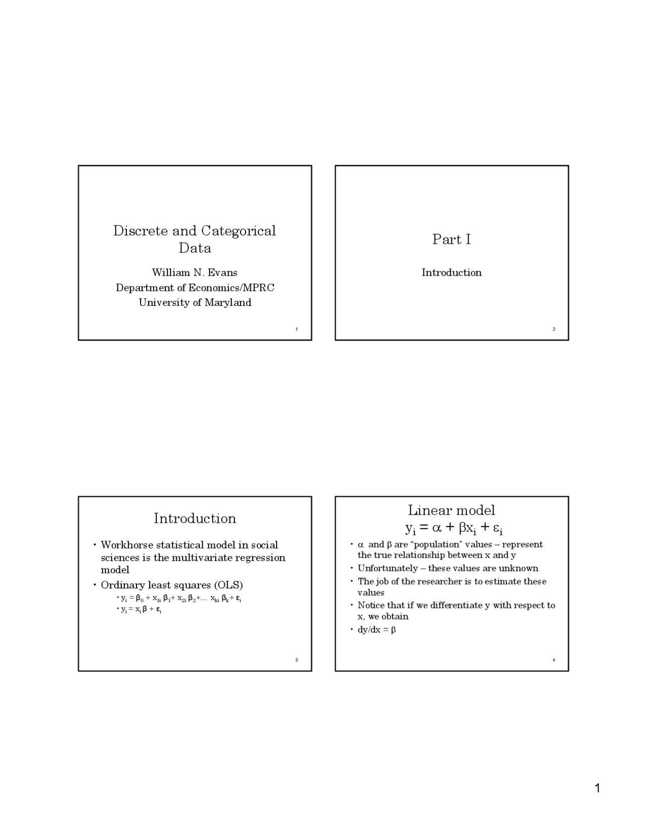 Discrete And Categorical Data Lecture Slides Ecoe 60303 Docsity