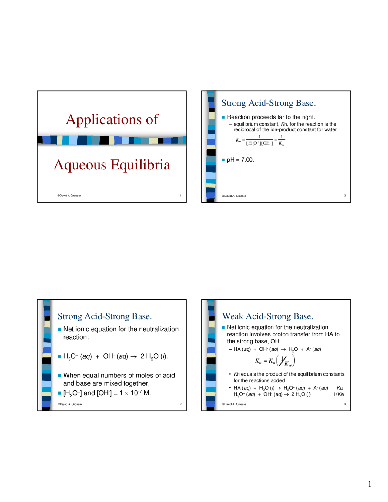 Applications Of Aqueous Equilibria Lecture Slides Chm 123 Docsity