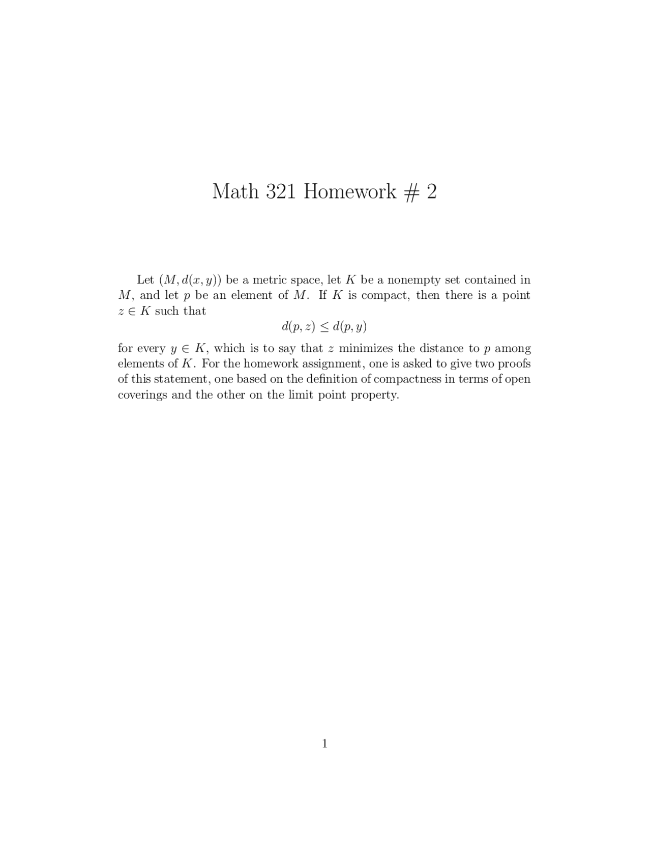 Matrix Spaces In Introduction To Analysis L Assignment 2 Math 321 Docsity