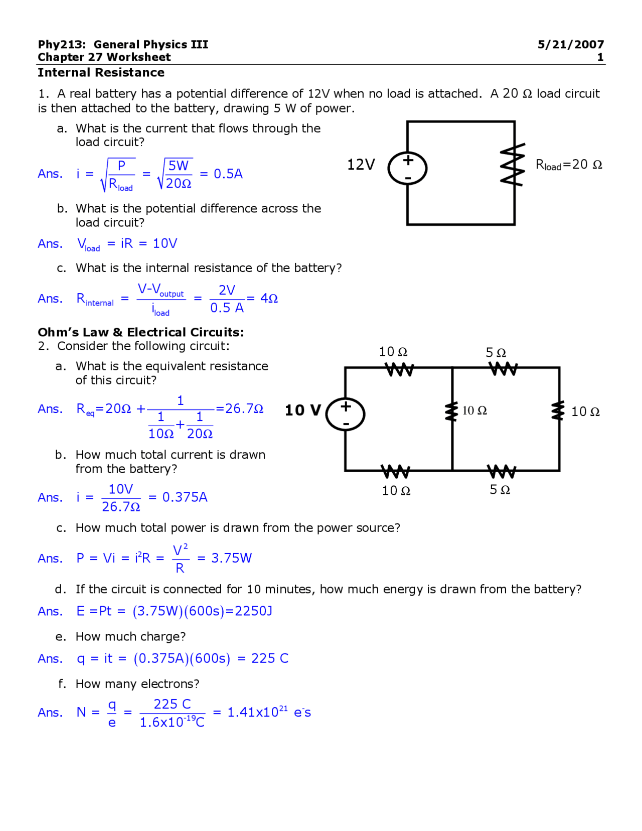 8 Questions with Answers - General Physics - Final Examination | PHY ...