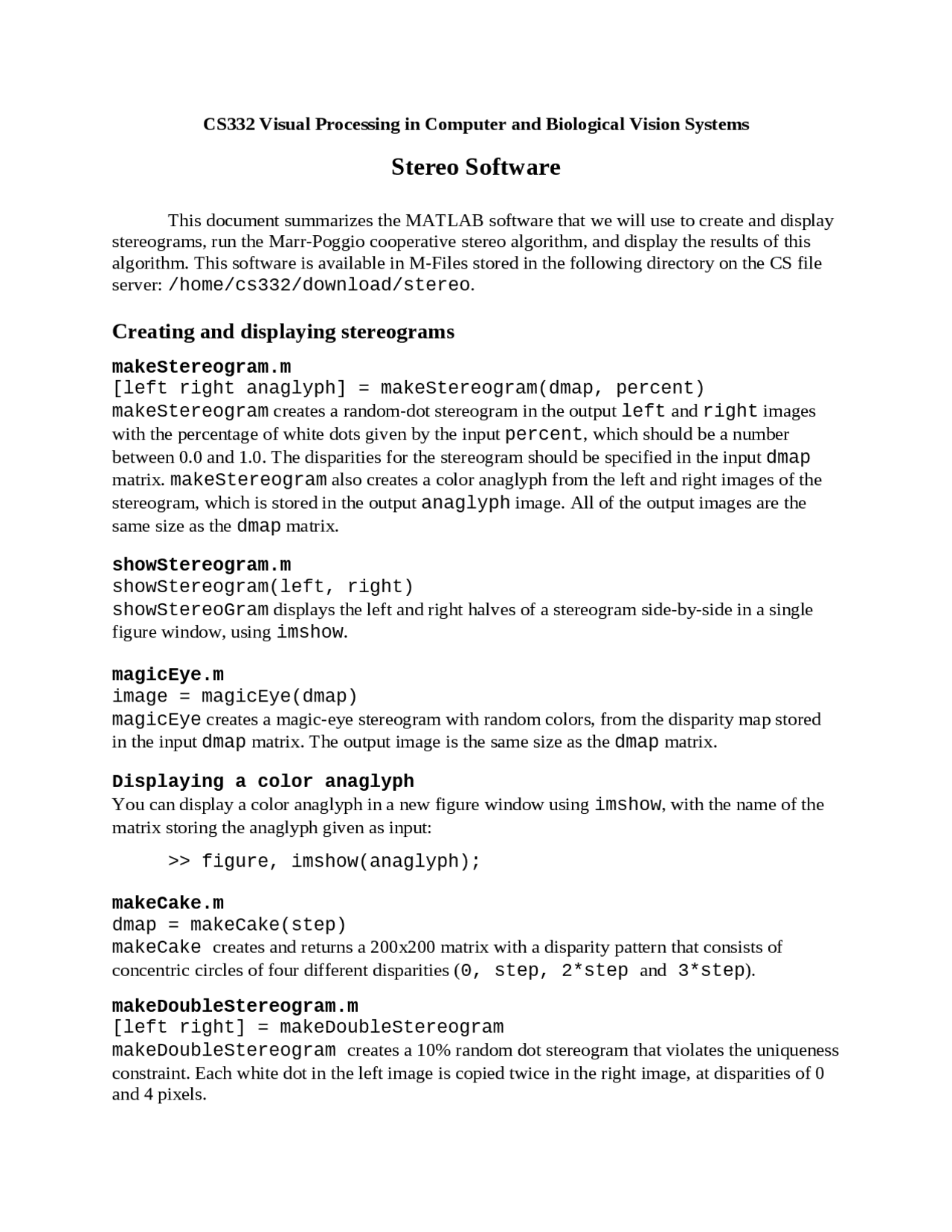 Visual Processing in Computer and Biological Vision Systems | CS 332 - Docsity