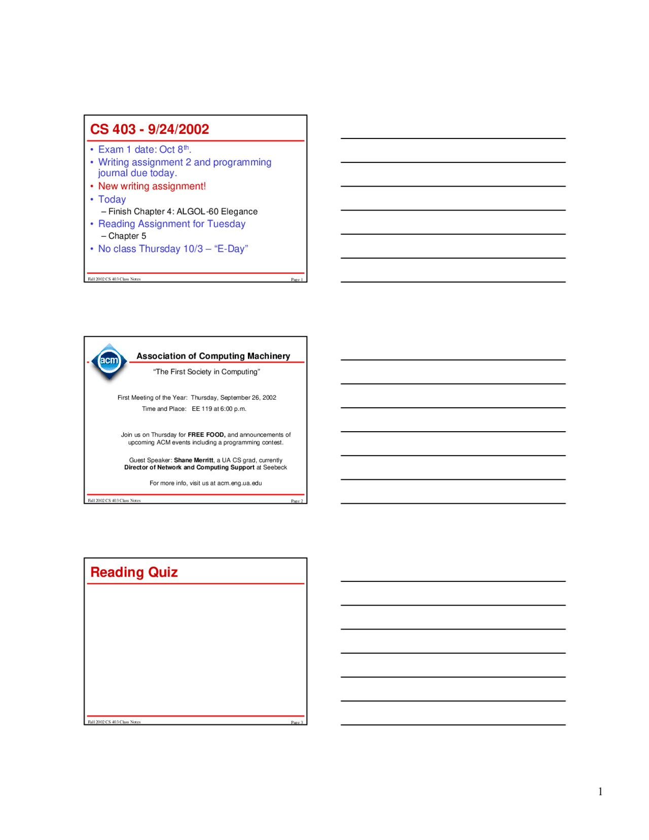 ALGOL-60 Elegance - Programming Languages - Slides | CS 403 - Docsity