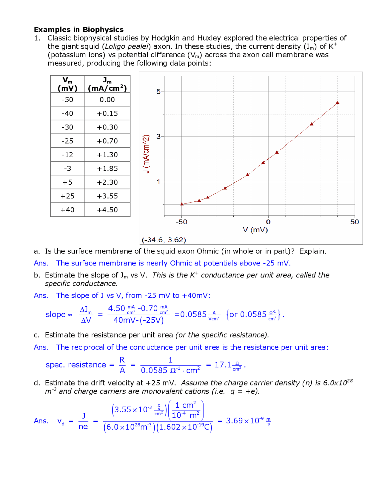 2 Examples With Solution On Biophysics Assignment Phy 213 Docsity
