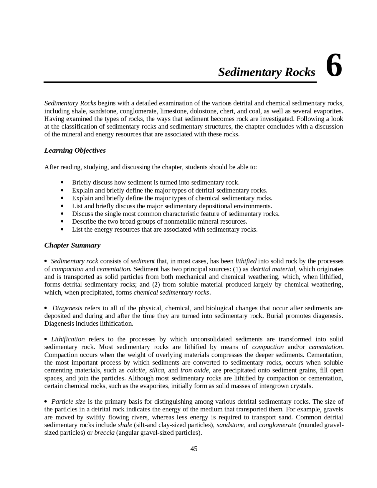 Sedimentary Rocks Lecture Notes Gs 106 Docsity
