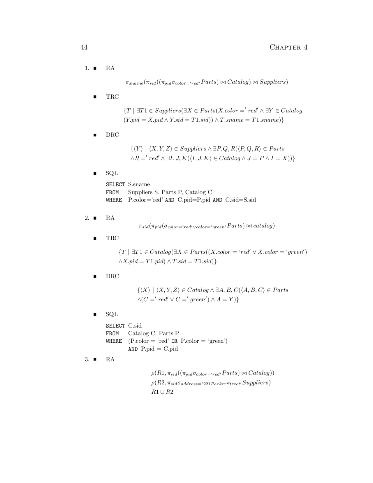 Relational Algebra And Calculus Lecture Notes Csc 4480 Docsity