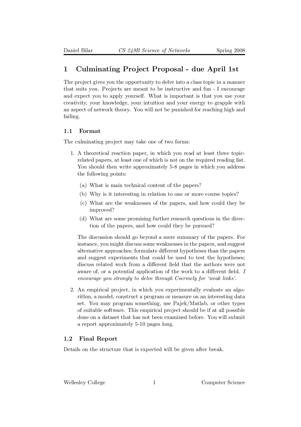 Culminating Project Proposal - Science of Networks | CS 249 | Study Guides, Projects, Research ...