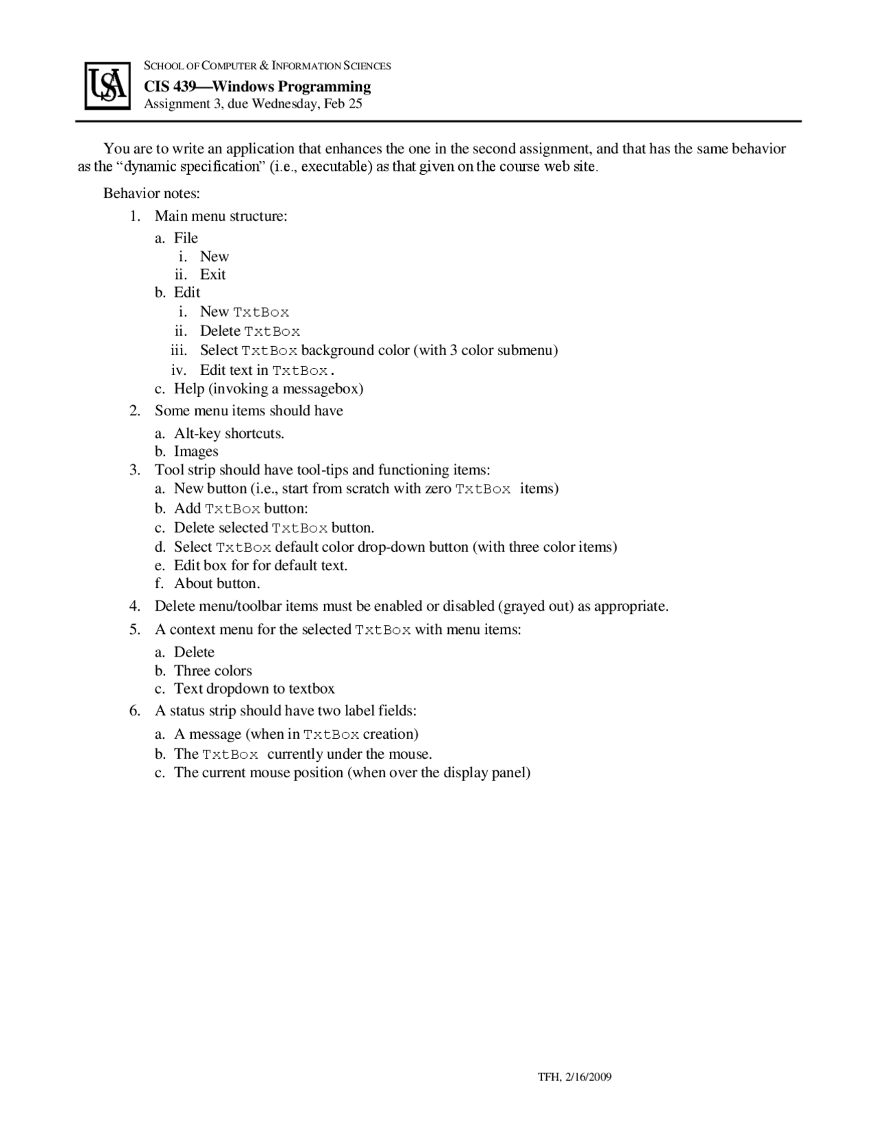 6 Questions In Windows Programming Assignment 3 Cis 439 Docsity