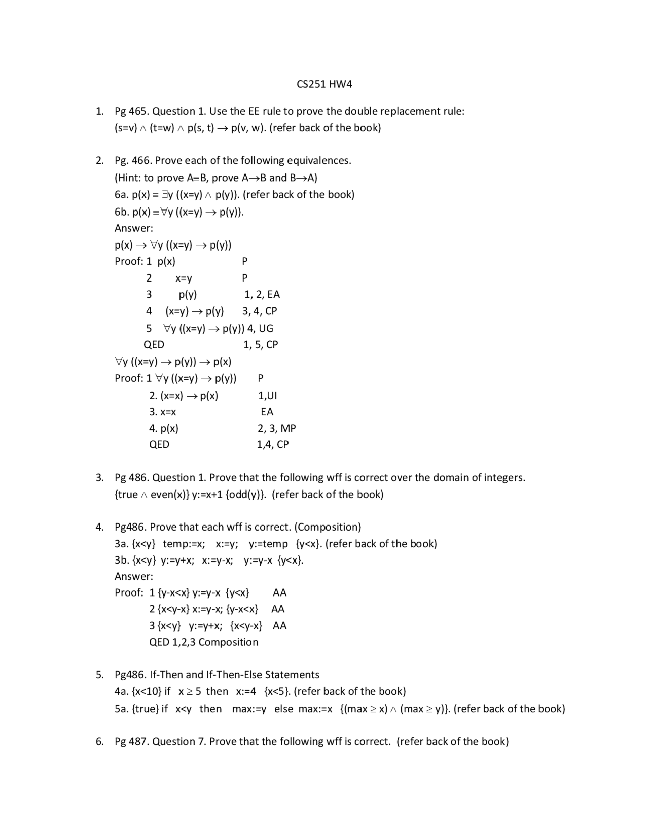 8 Practice Problems on Discrete Structures II - Homework 8 | CS 251 - Docsity