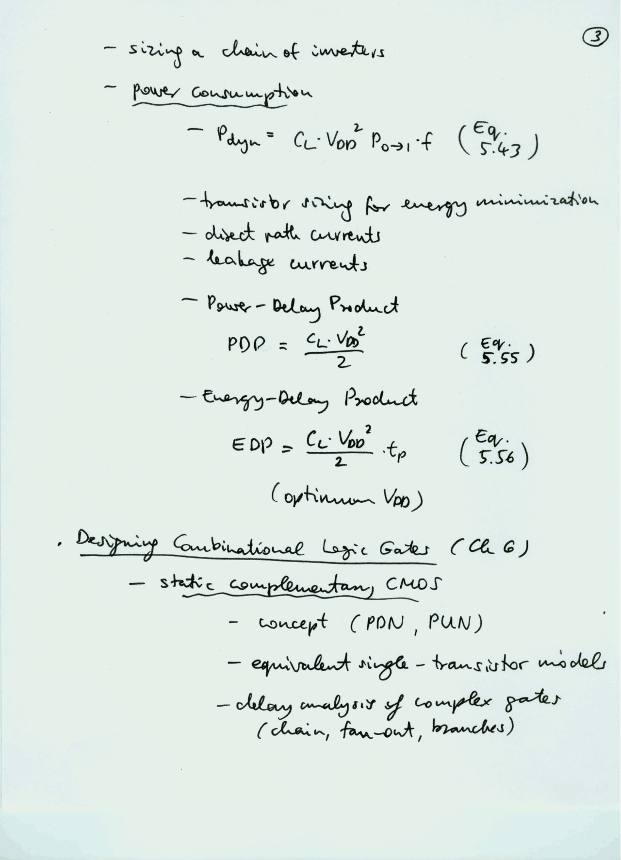 Sizing A Chain Of Inverters Handwritten Notes Ece 4500 Docsity