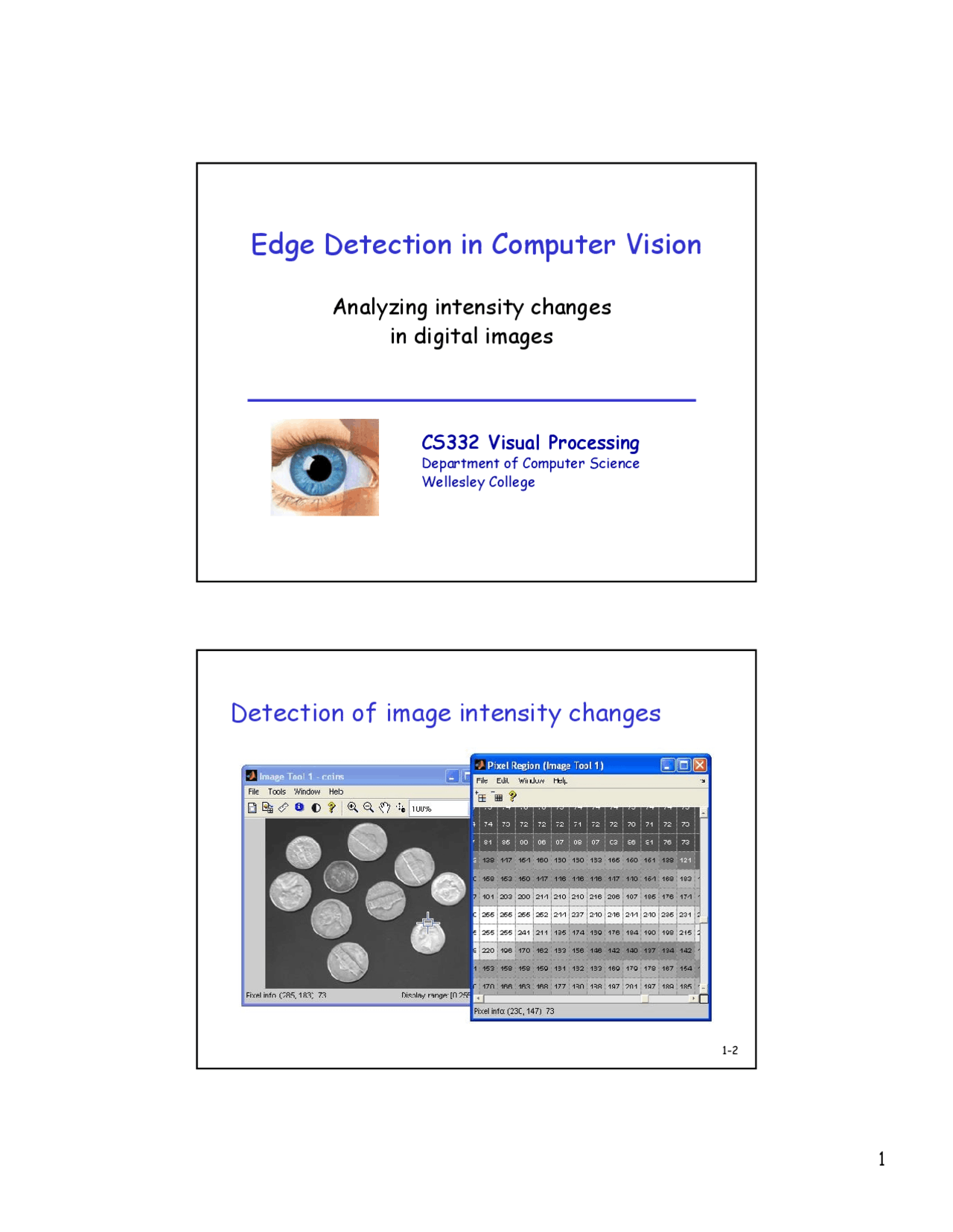 Edge Detection In Computer Vision Lecture Slides Cs 332 Docsity