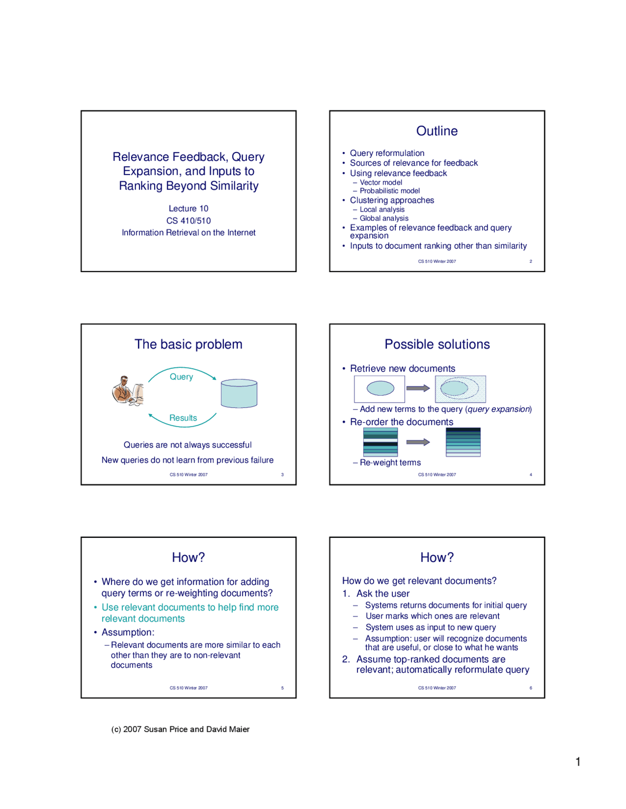 Relevance Feedback Query Expansion And Inputs To Ranking Beyond