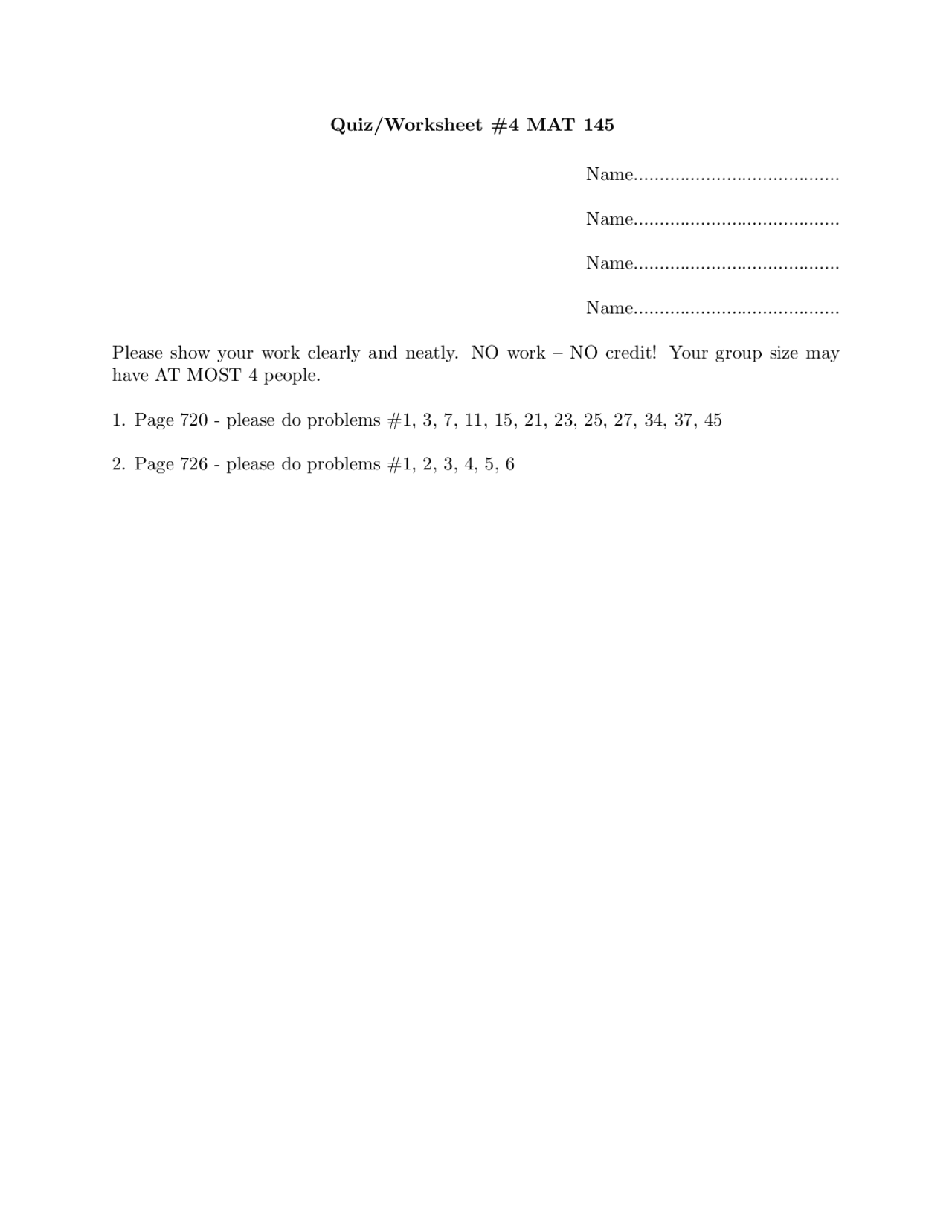 Trigonometry Practice Quiz 4 Mat 145 Docsity