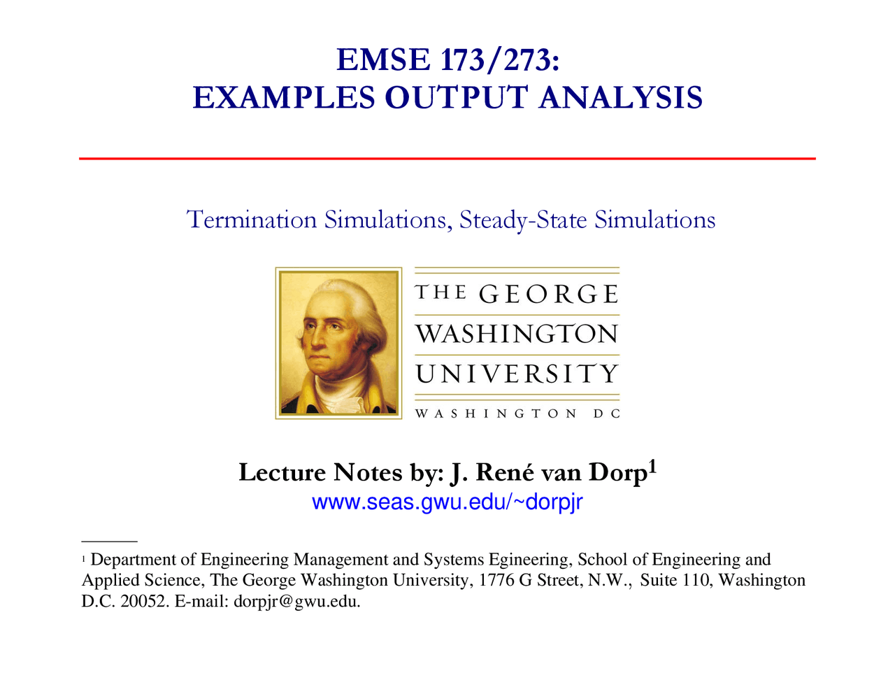 Examples Output Analysis Lecture Slides Emse 173 Docsity