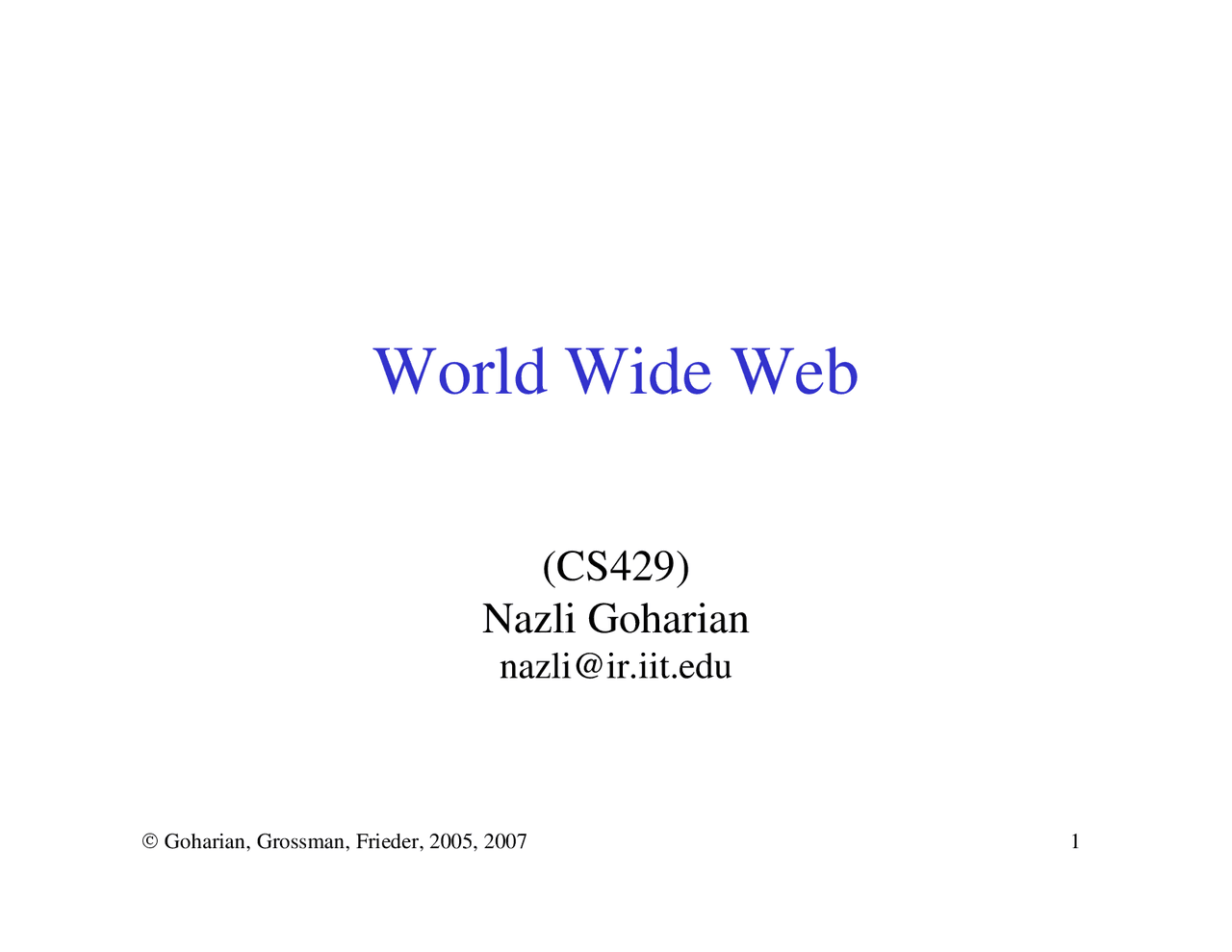 World Wide Web Information Retrieval Lecture Slides Cs 429 Docsity