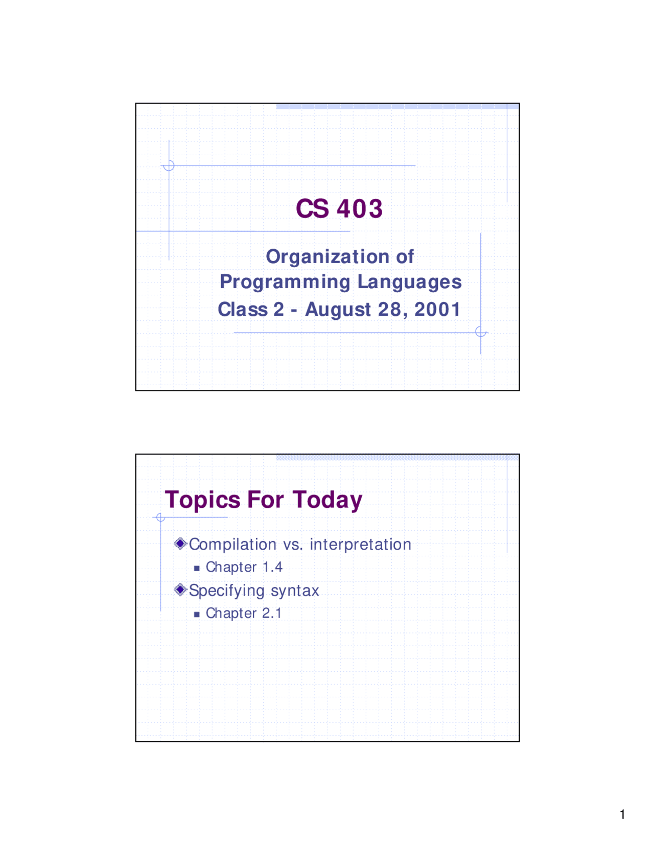 Compilation vs Interpretation - Lecture Slides | CS 403 - Docsity