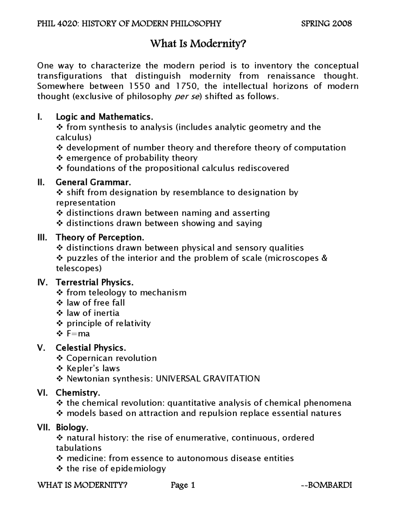 What Is Modernity History Of Modern Philosophy Phil 4020 Docsity