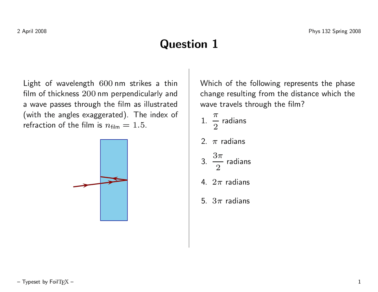 3 Questions On Electromagnetism And Optics Phys 132 Docsity