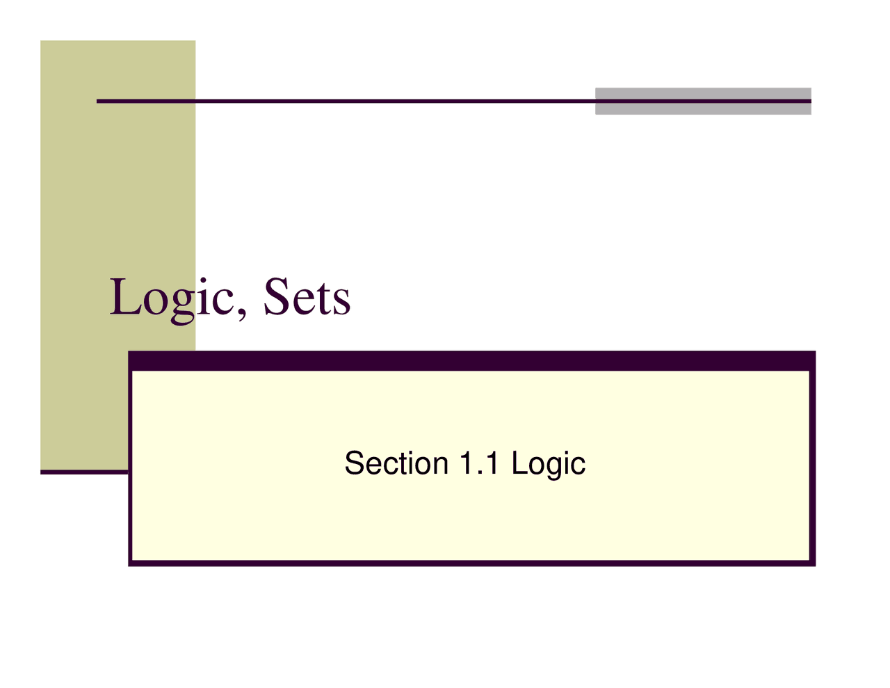 Logic Sets Lecture Slides Discrete Structures Engr 213 Docsity