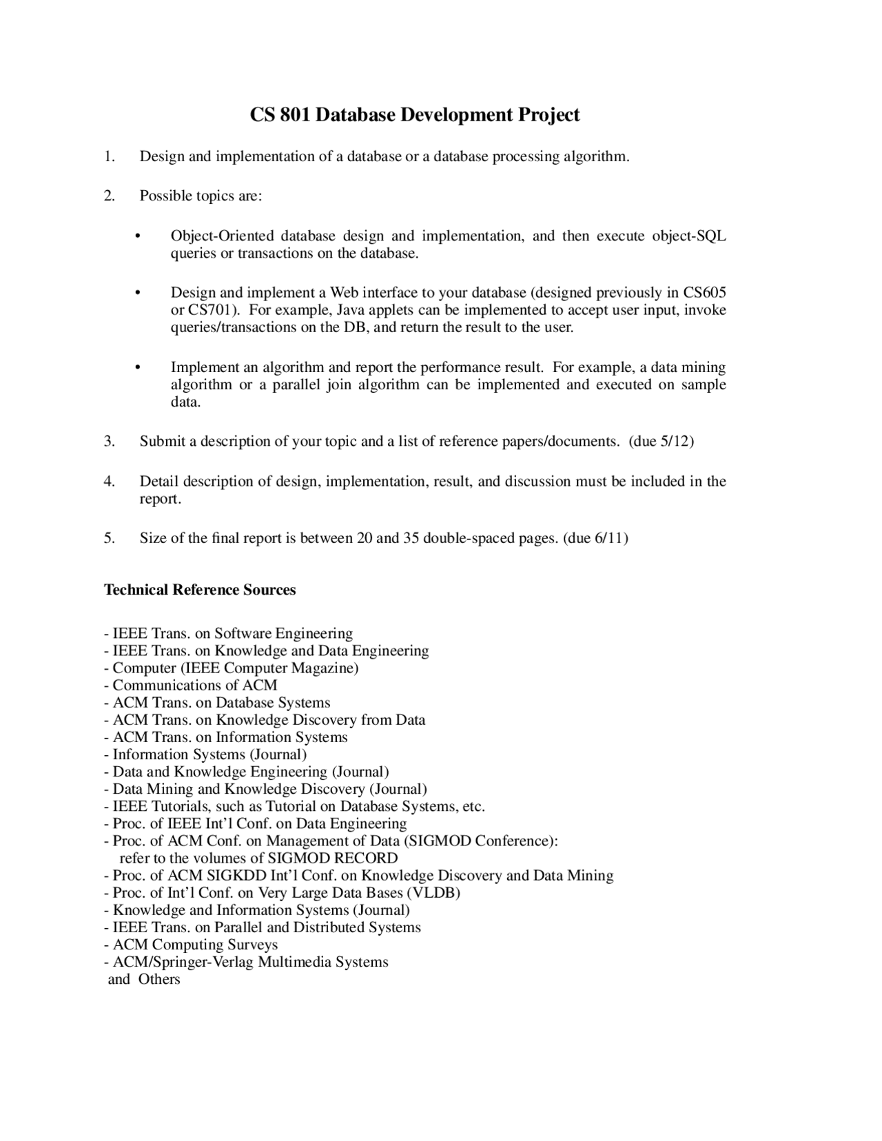 Database Development Project - Advanced Topic in Database | CS 801 ...