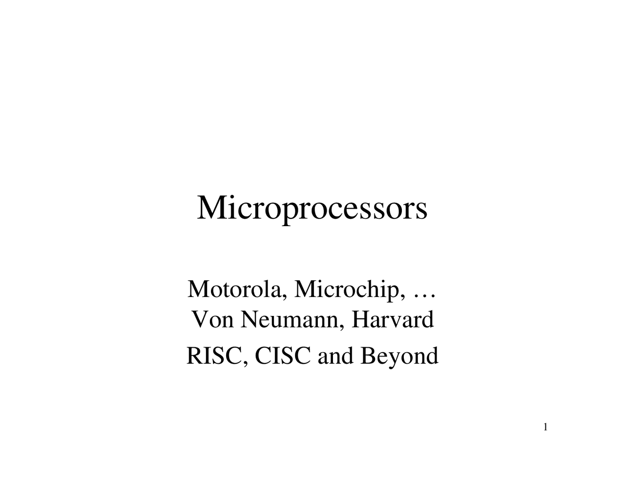 Microprocessors and Components - Lecture Slides | CPEN 422 - Docsity